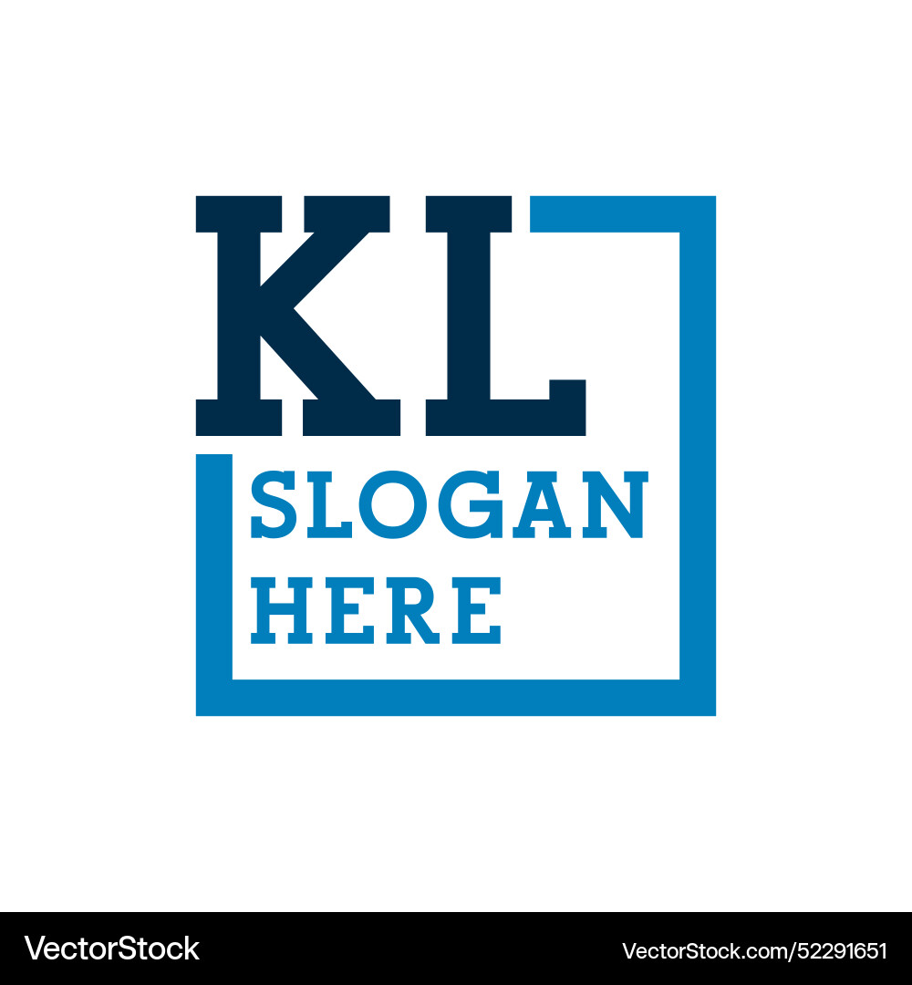 Minimal initials logo letters k and l kl initial Vector Image