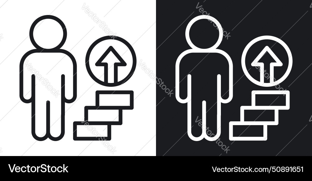 Personal development icon set human career growth Vector Image