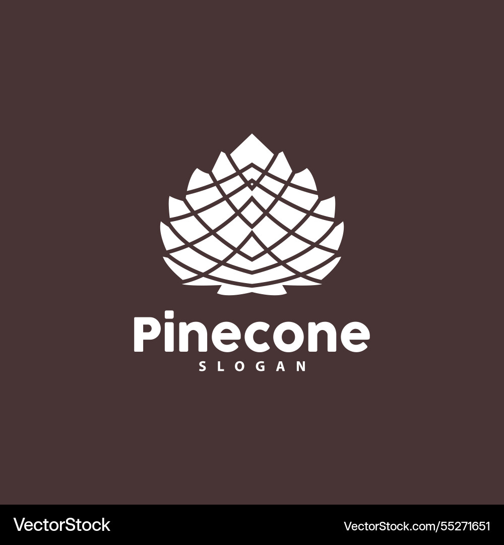 Pine cone logo elegant luxury simple design Vector Image
