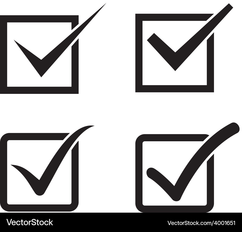 Set of check mark box icons Royalty Free Vector Image