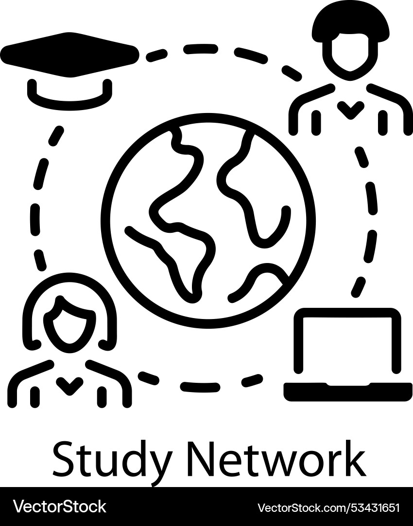 Study network Royalty Free Vector Image - VectorStock