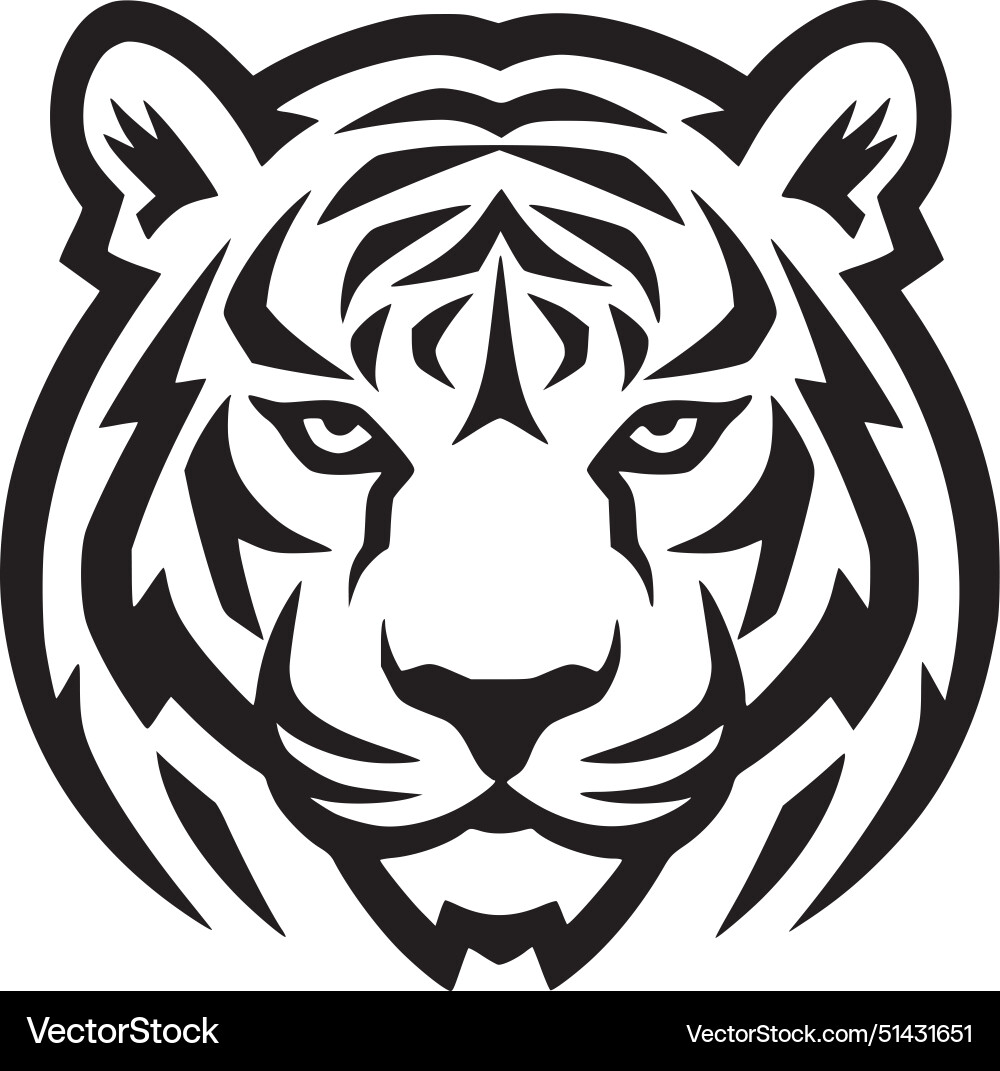 Tiger - minimalist and flat logo Royalty Free Vector Image