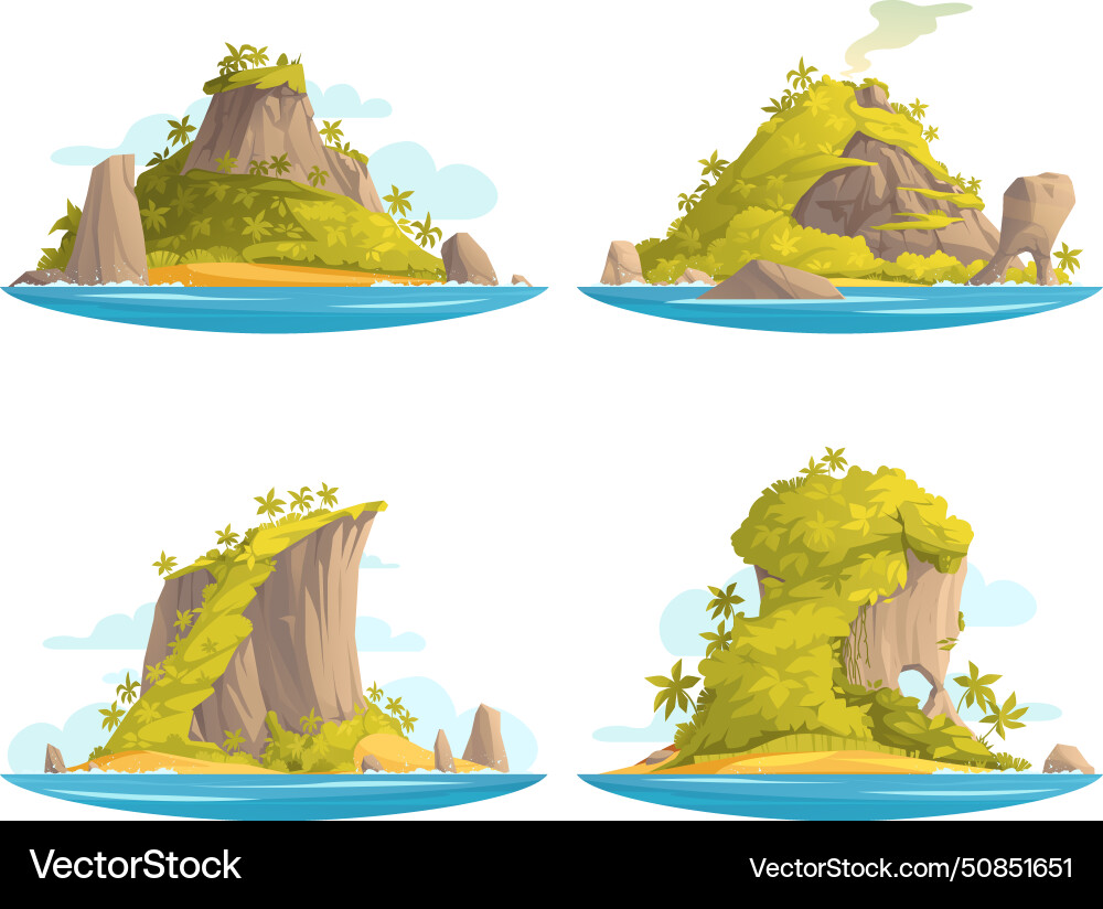 Tropical island set Royalty Free Vector Image - VectorStock