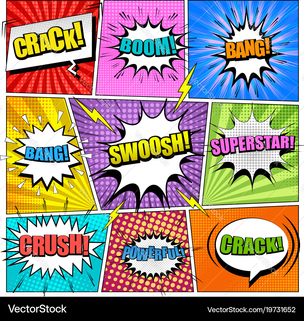 Comic book bright background Royalty Free Vector Image