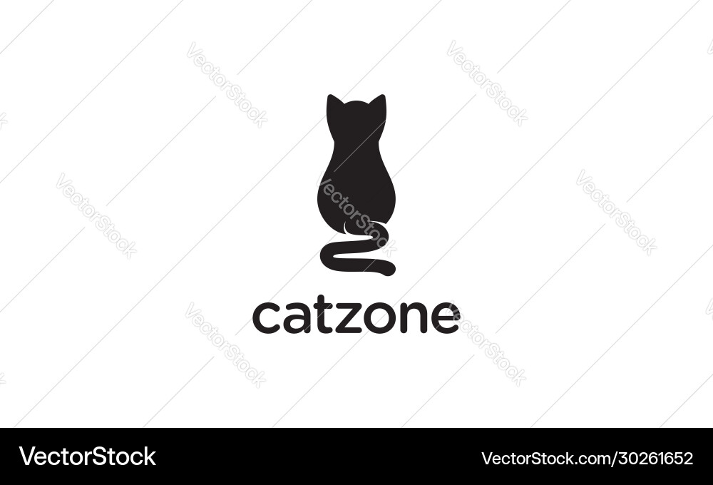 Cute Cat Logo Concept Royalty Free Vector Image