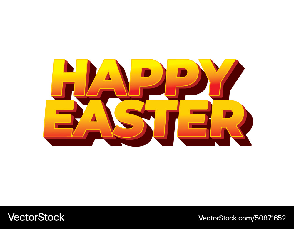 Happy easter text effect design in eye catching Vector Image