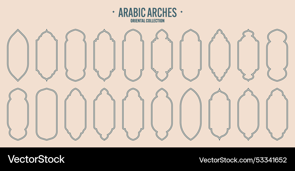 Islamic frames oriental style objects arabic Vector Image