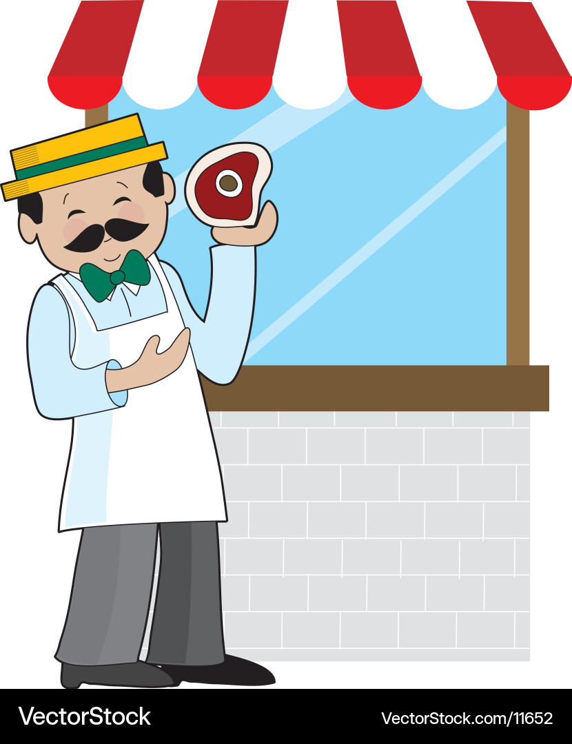 Mr. Henderson - Butcher Shop Royalty Free Vector Image
