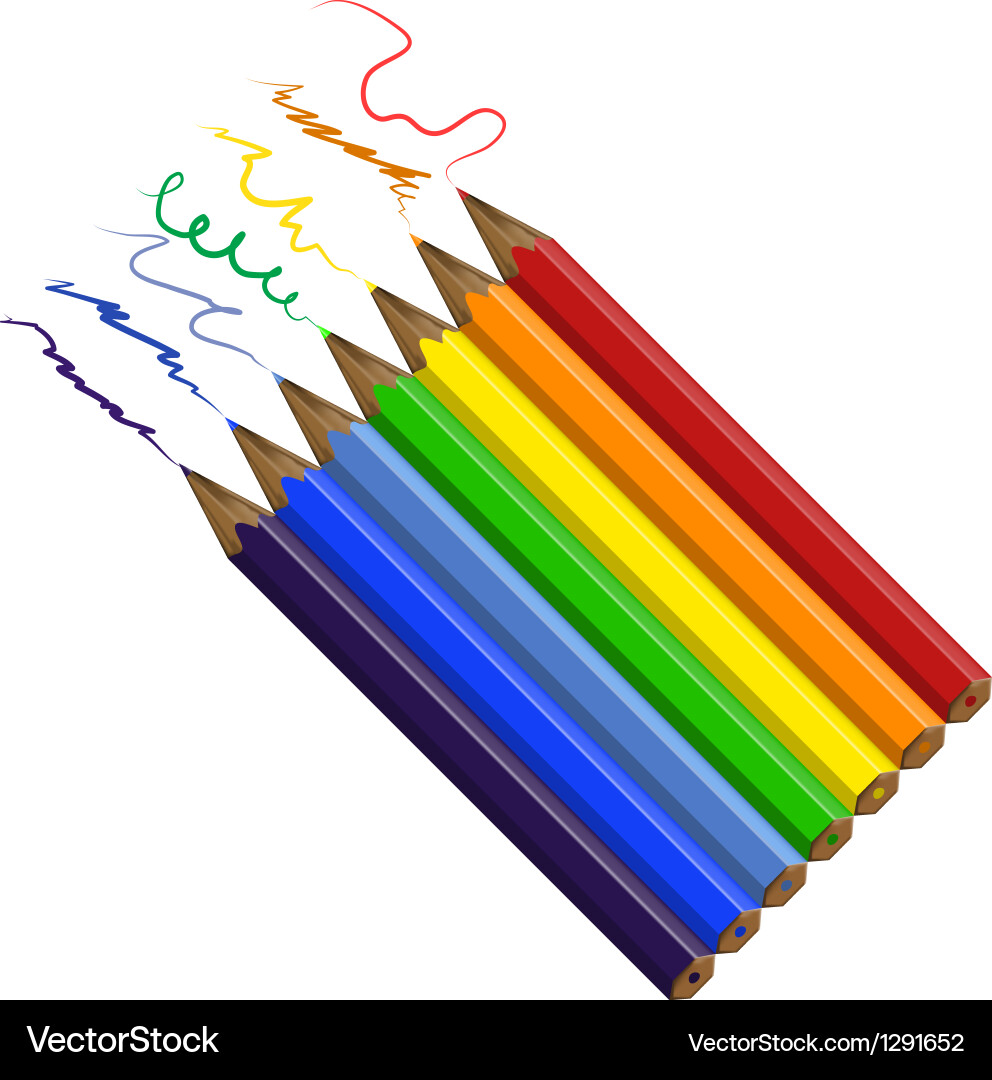 Rainbow pencils Royalty Free Vector Image - VectorStock