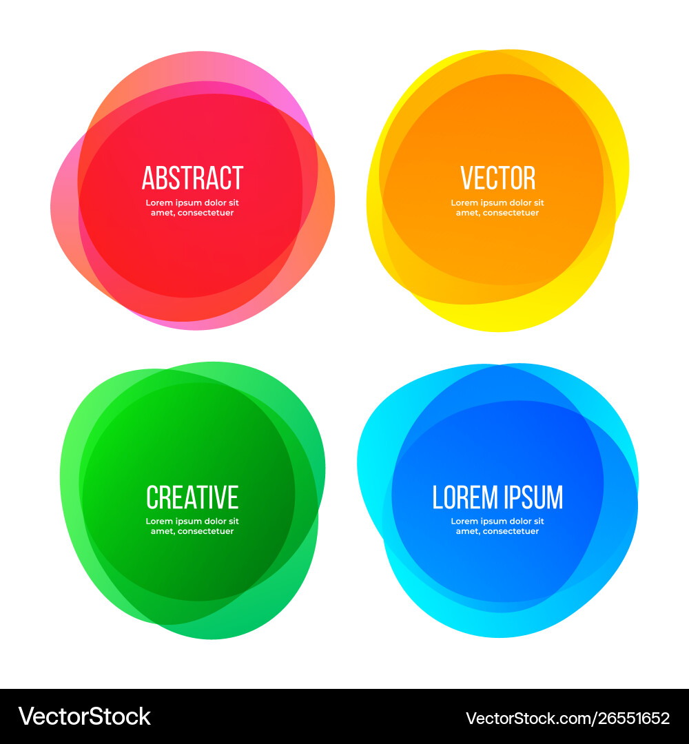 Round shape banners abstract color graphic design Vector Image