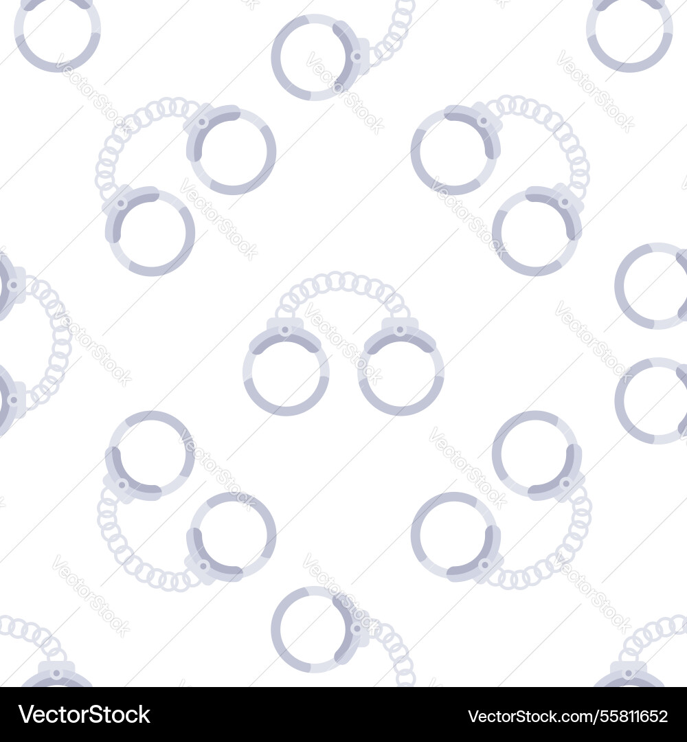 Seamless pattern of handcuffs representing law Vector Image