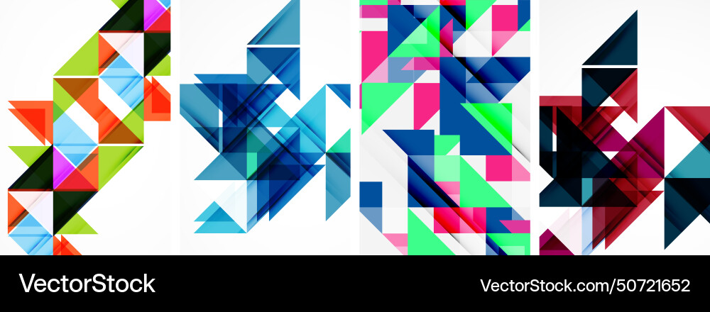 Set of abstract random triangle composition Vector Image