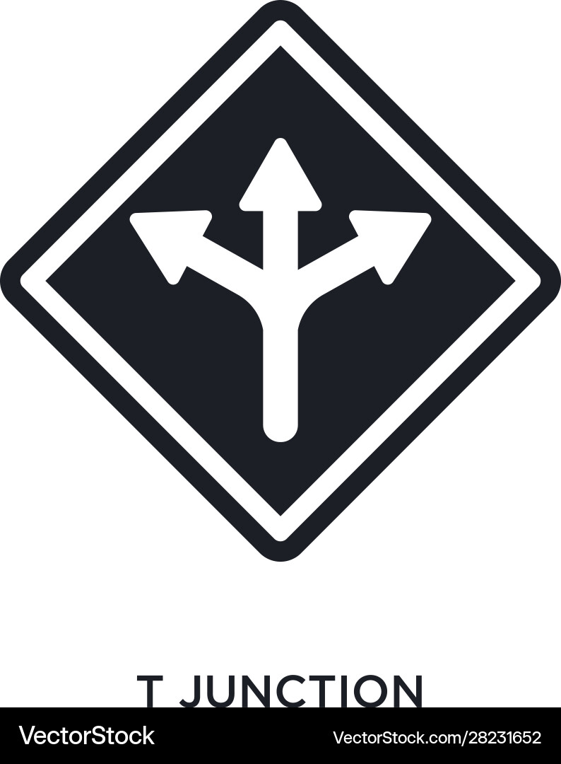 T junction isolated icon simple element from Vector Image