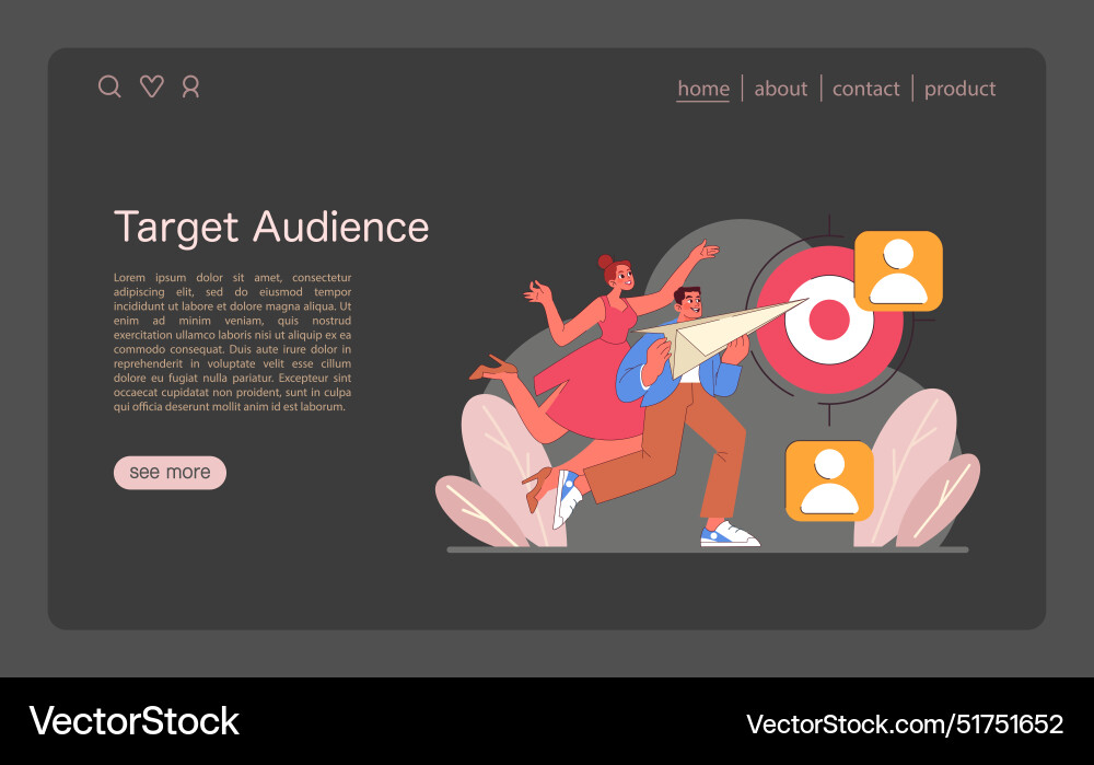 Target audience concept flat Royalty Free Vector Image
