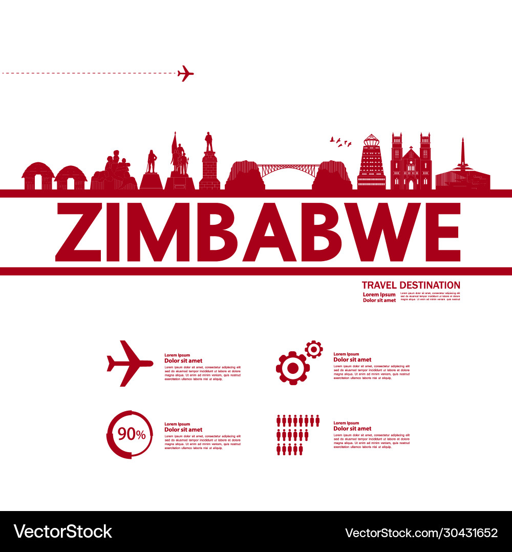 Zimbabwe travel destination Royalty Free Vector Image