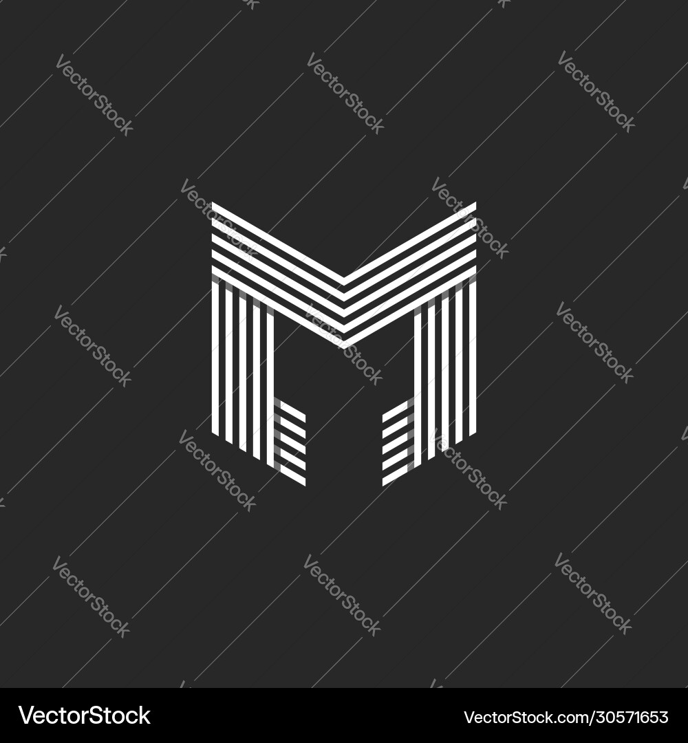 Elegant Monogram M Initial Logo Royalty Free Vector Image