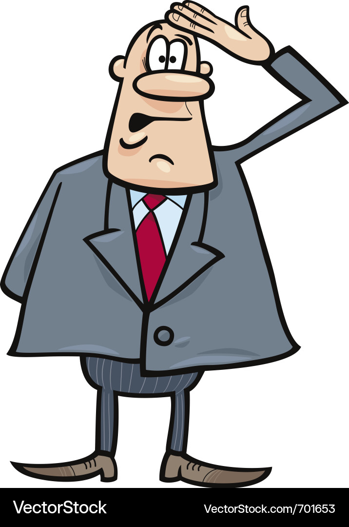 Funny confused businessman Royalty Free Vector Image