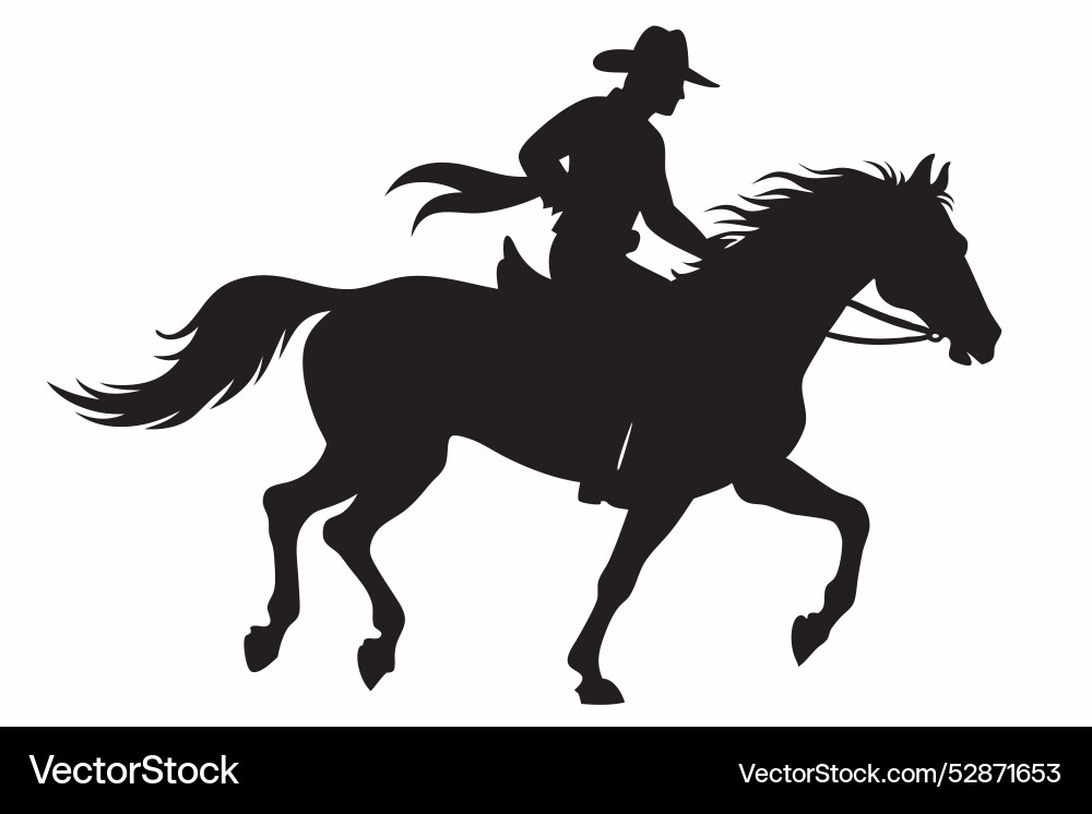 Man on horse silhouette Royalty Free Vector Image