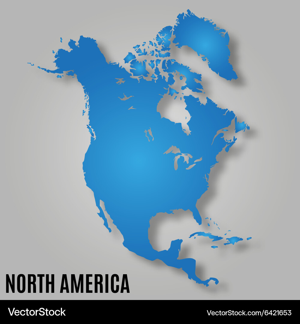 Map of north america Royalty Free Vector Image
