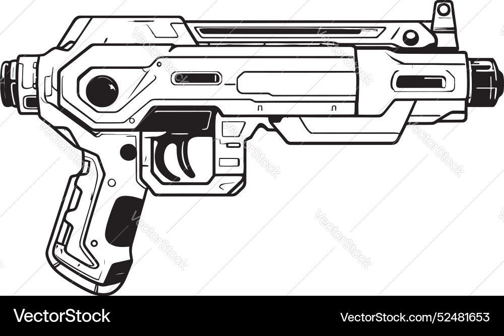 Quantum blaster gun symbol neutron shooter Vector Image
