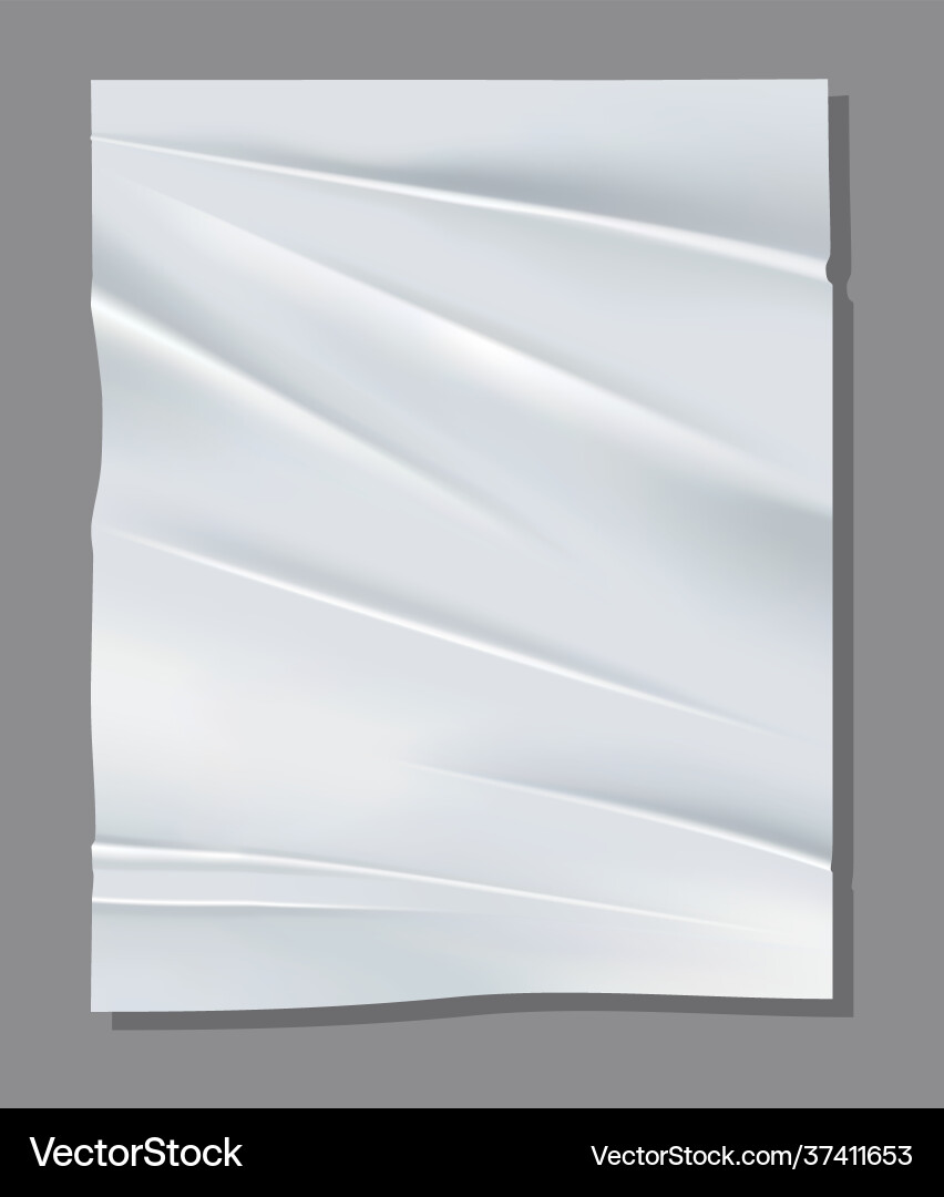 Realistic white sheet crumpled paper Royalty Free Vector