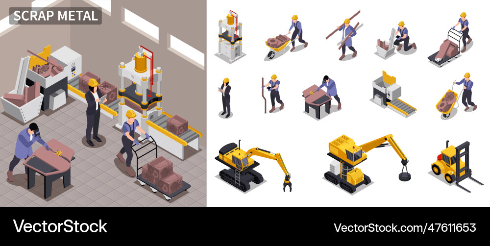 Scrap metal composition Royalty Free Vector Image