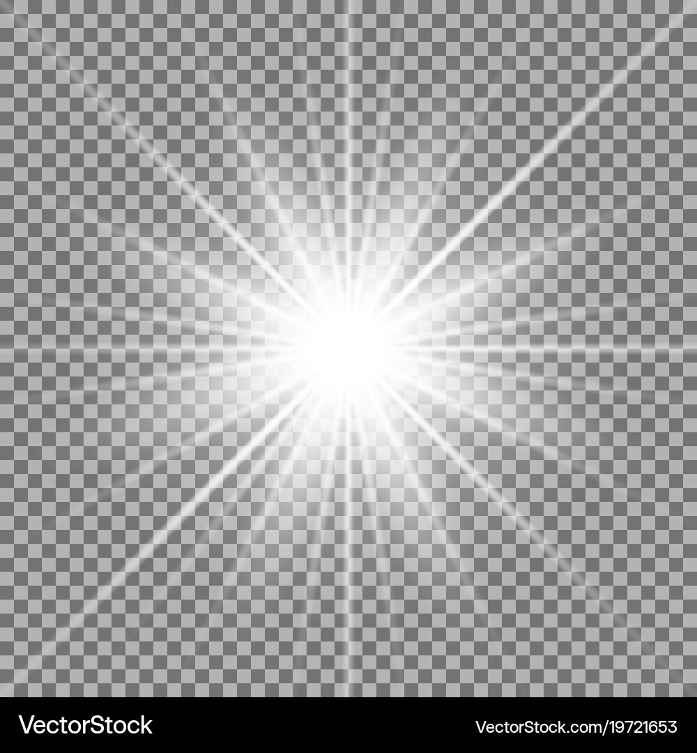 Shining star on transparent background Royalty Free Vector