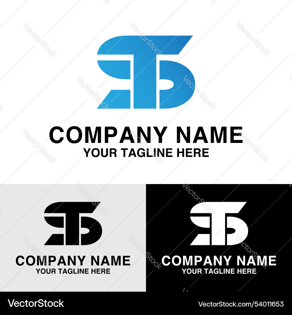 St ts letter initial monogram typography logo Vector Image