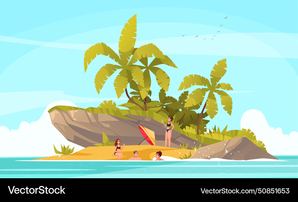 Tropical island cartoon Royalty Free Vector Image