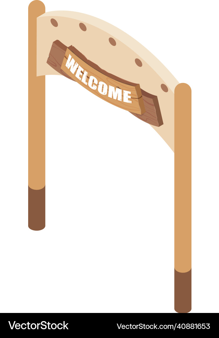 Welcome board bazaar composition Royalty Free Vector Image
