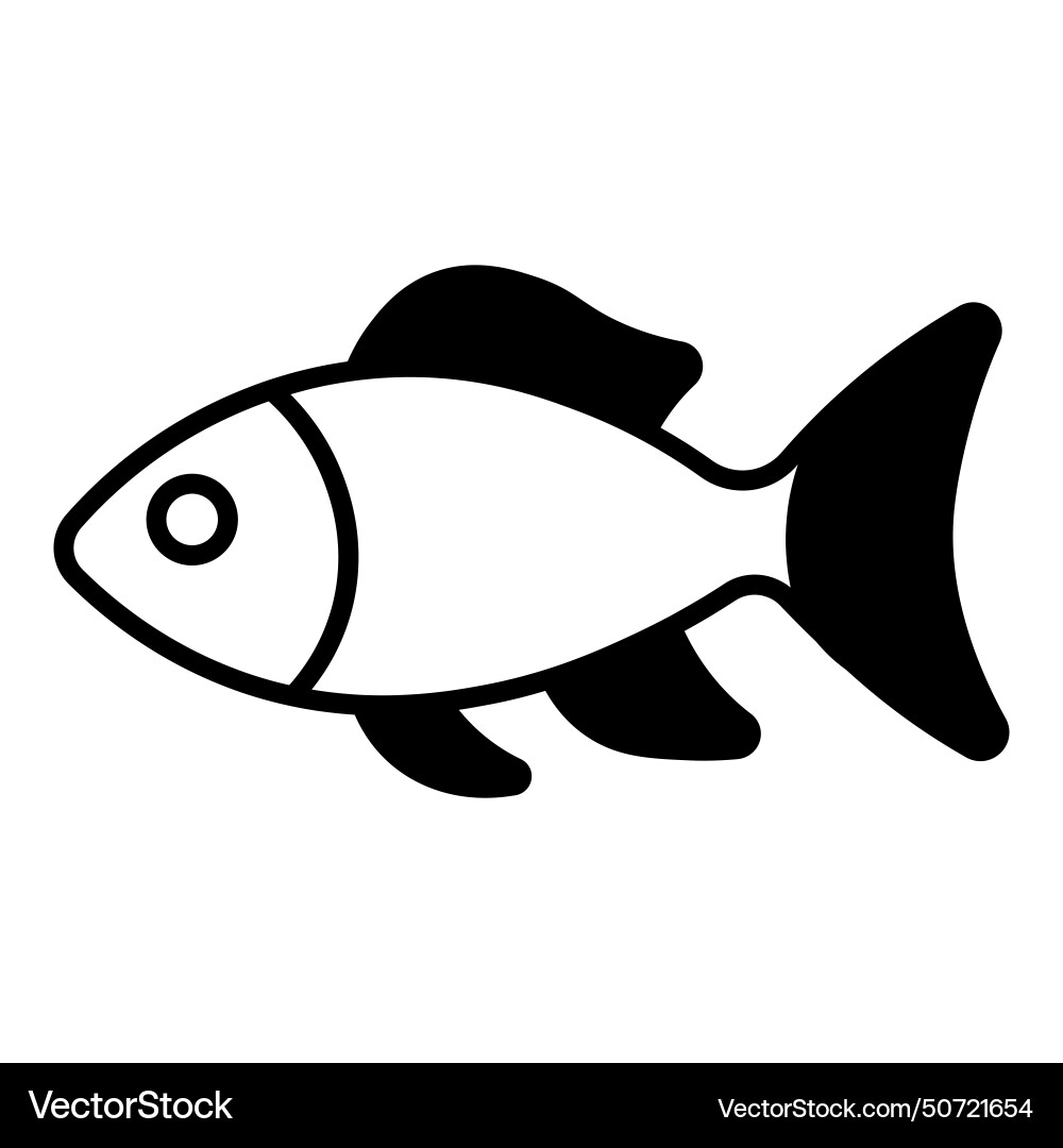 Black fish icon on white background Royalty Free Vector