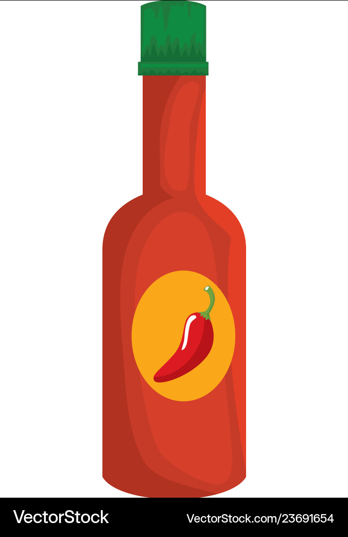 Chili pepper sauce bottle Royalty Free Vector Image