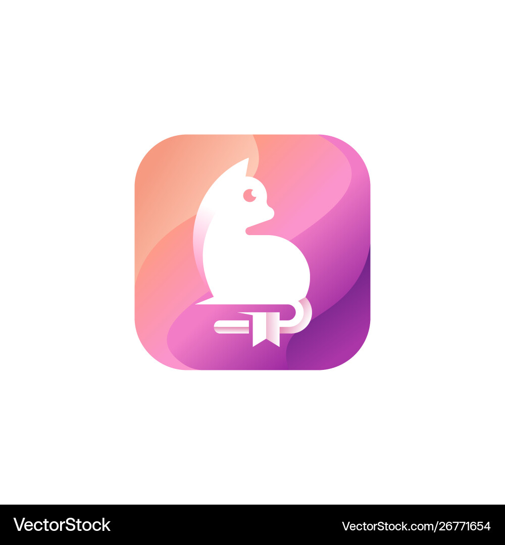 Colorful Cat Finance Logo Royalty Free Vector Image