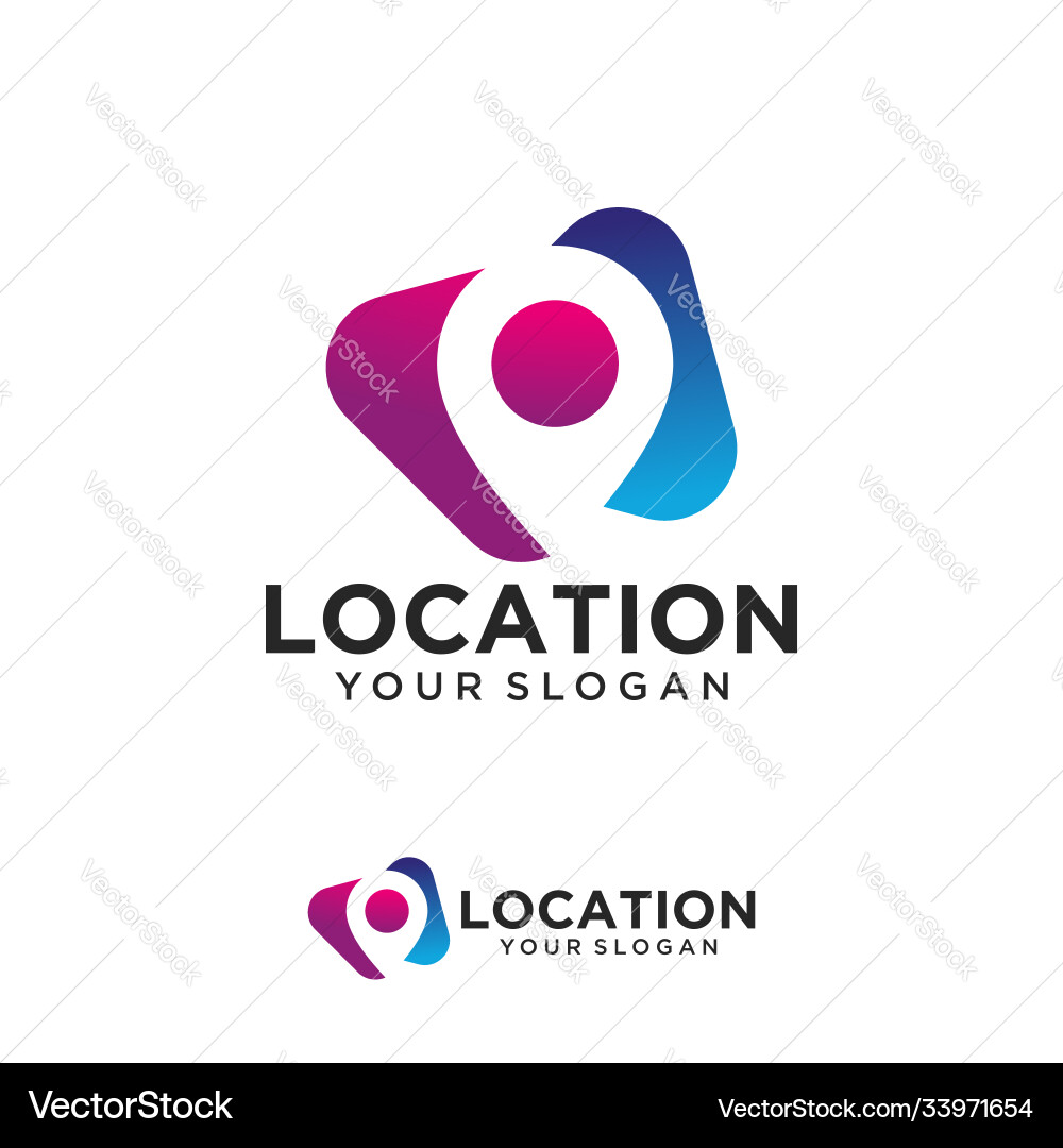 Colorful pin location symbol logo Royalty Free Vector Image
