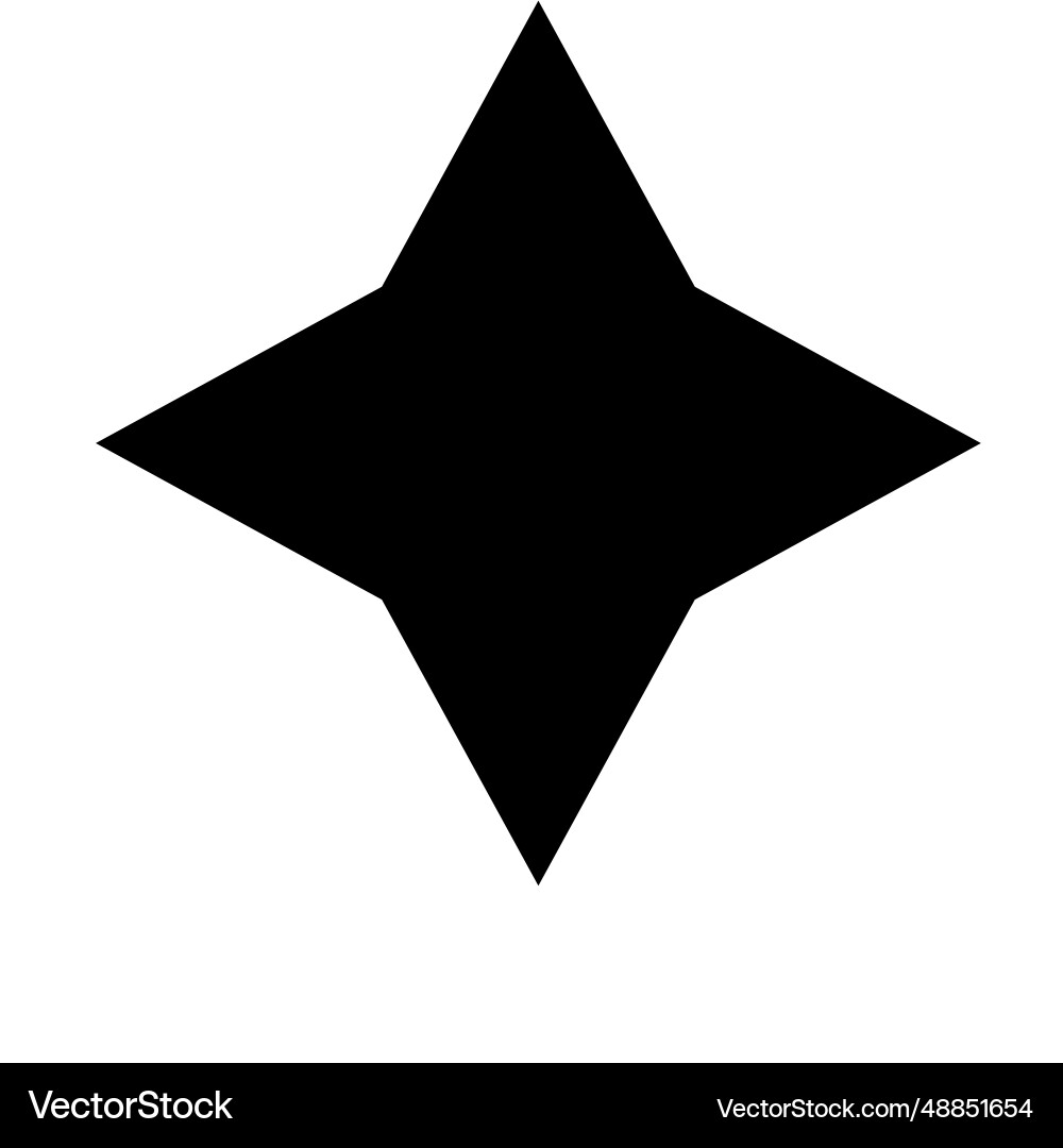Four point star silhouette Royalty Free Vector Image