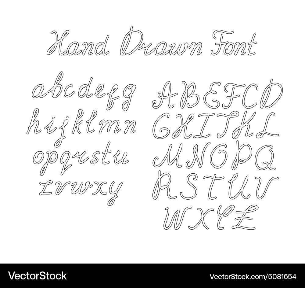 Hand drawn font Royalty Free Vector Image - VectorStock