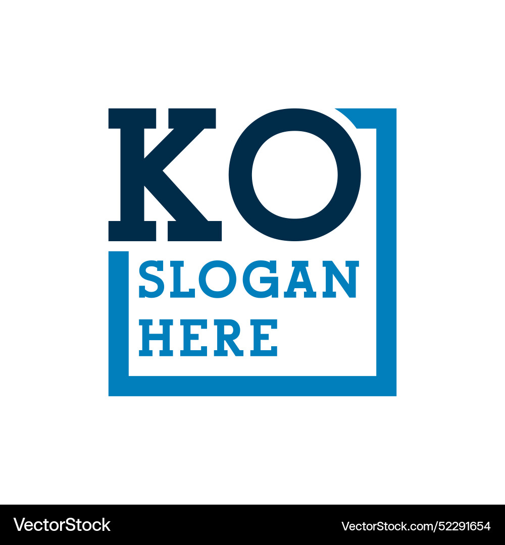 Minimal initials logo letters k and o ko initial Vector Image
