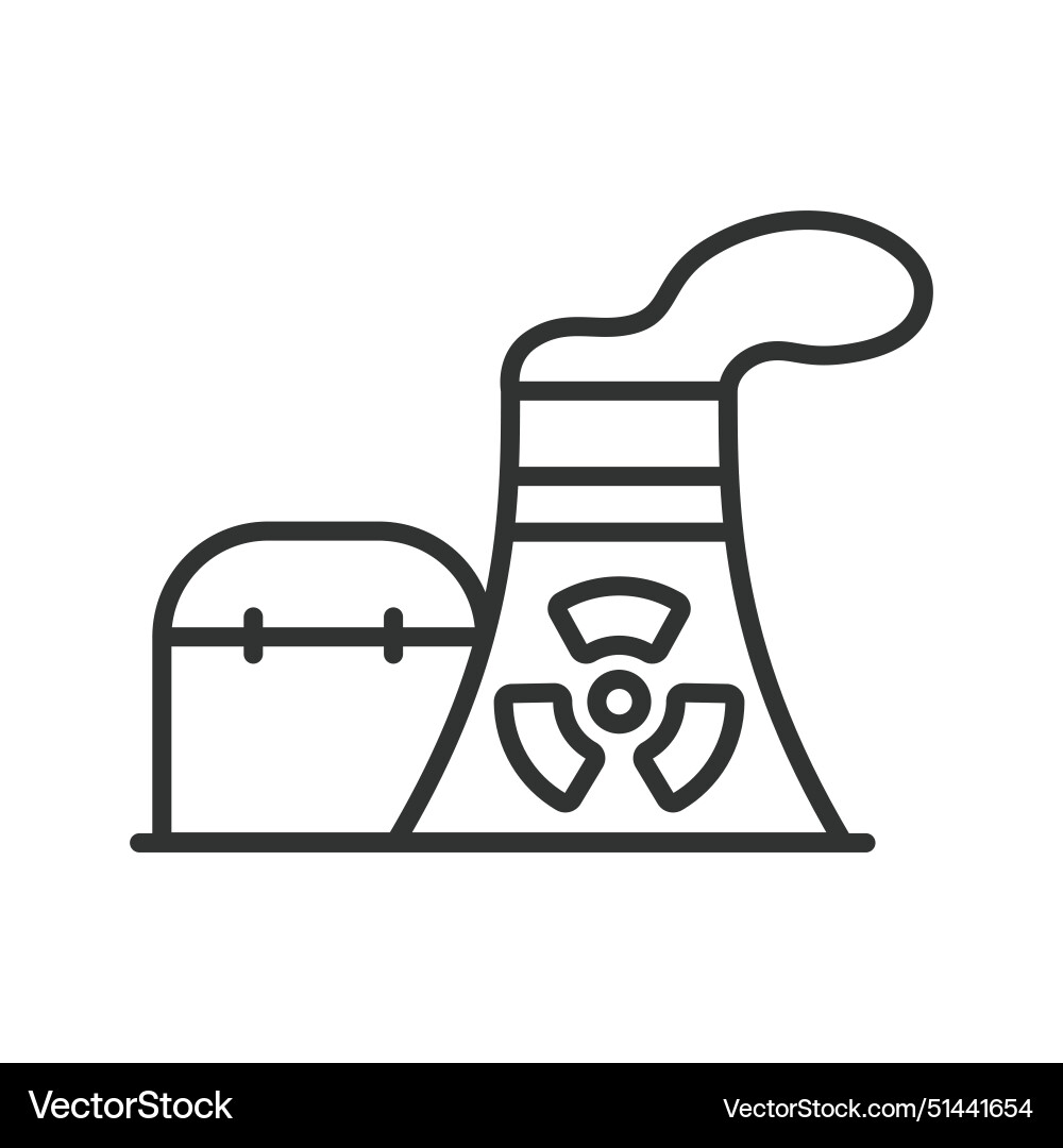Nuclear containment building in line design Vector Image