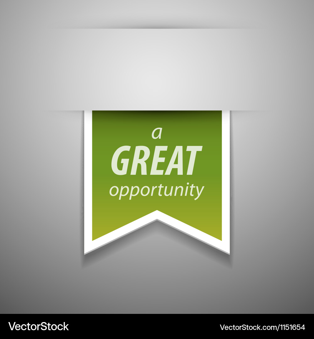 Ribbon tag on grey background Royalty Free Vector Image