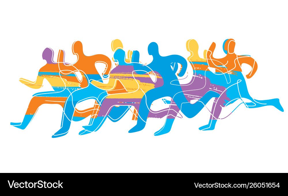 Running race marathon Royalty Free Vector Image