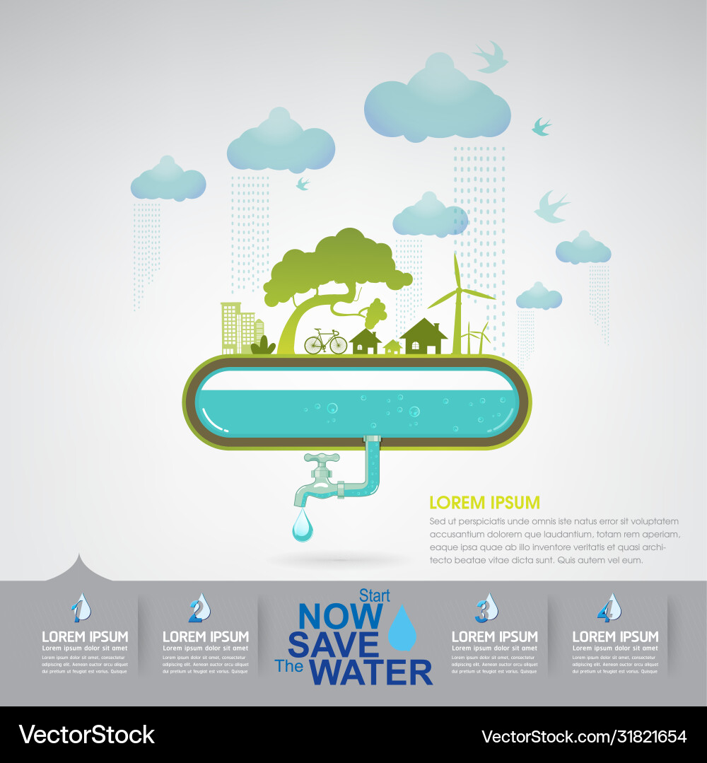 Save water Royalty Free Vector Image - VectorStock