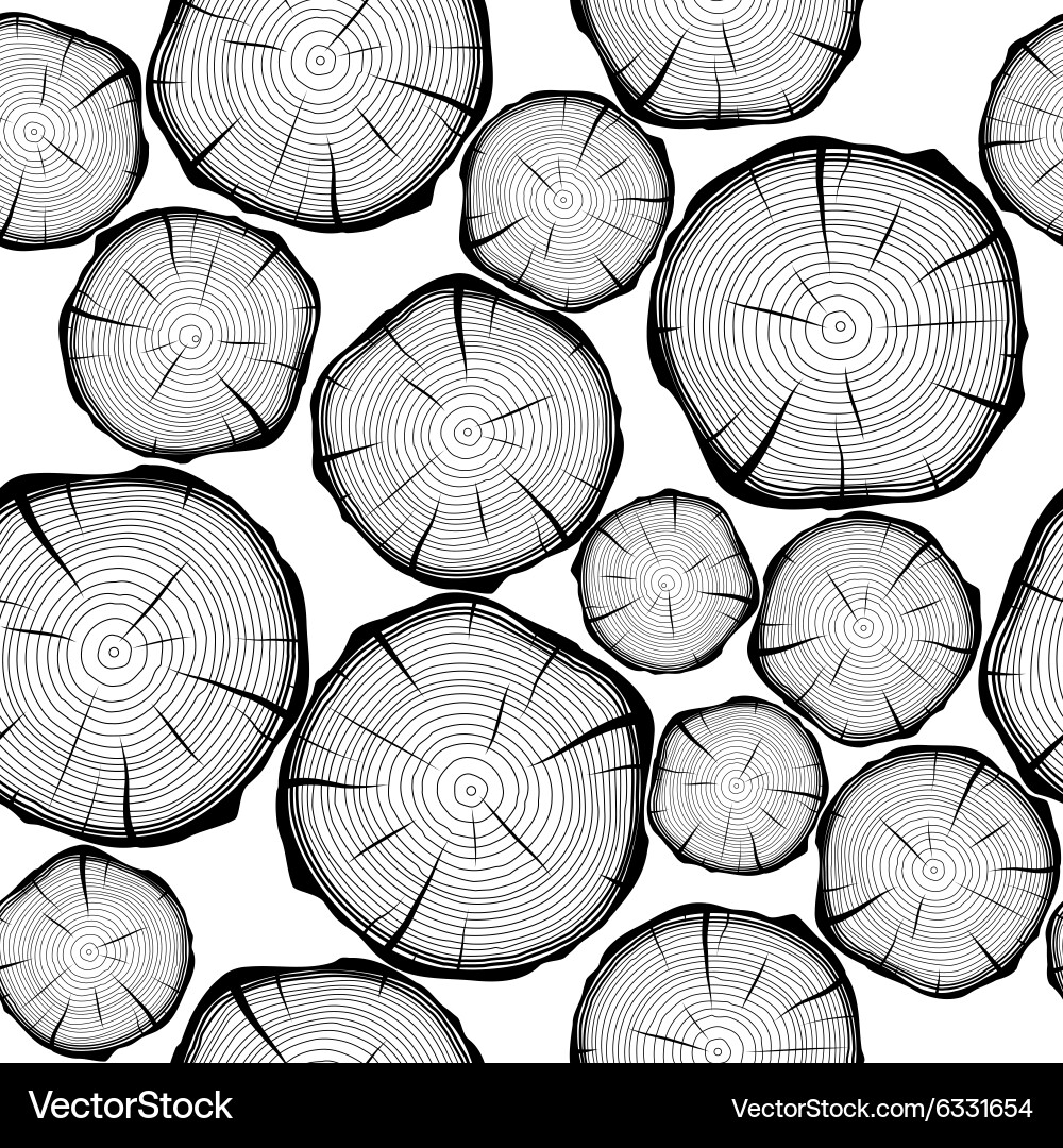 Seamless pattern with tree rings Royalty Free Vector Image