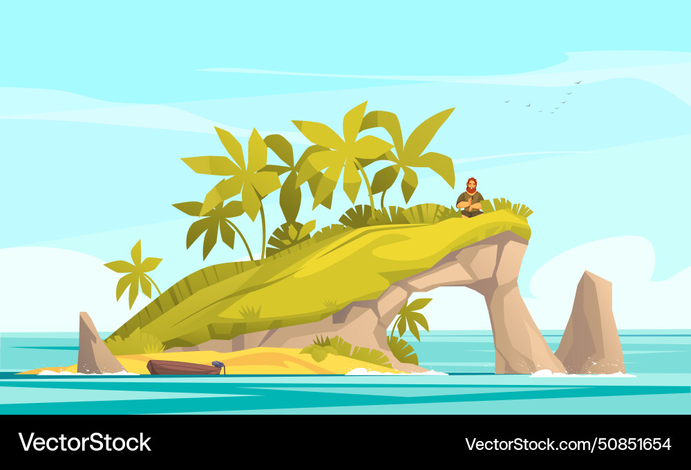 Tropical island cartoon Royalty Free Vector Image