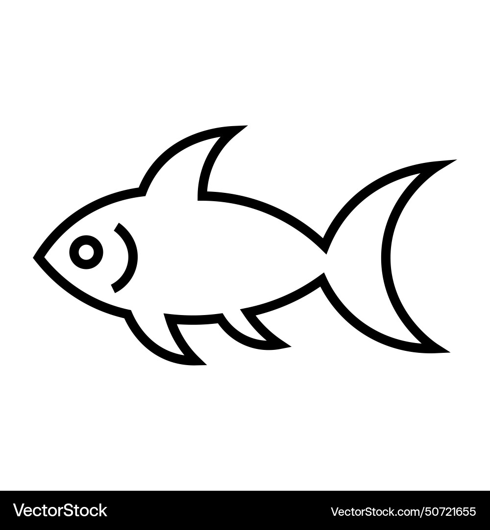 Black fish icon on white background Royalty Free Vector