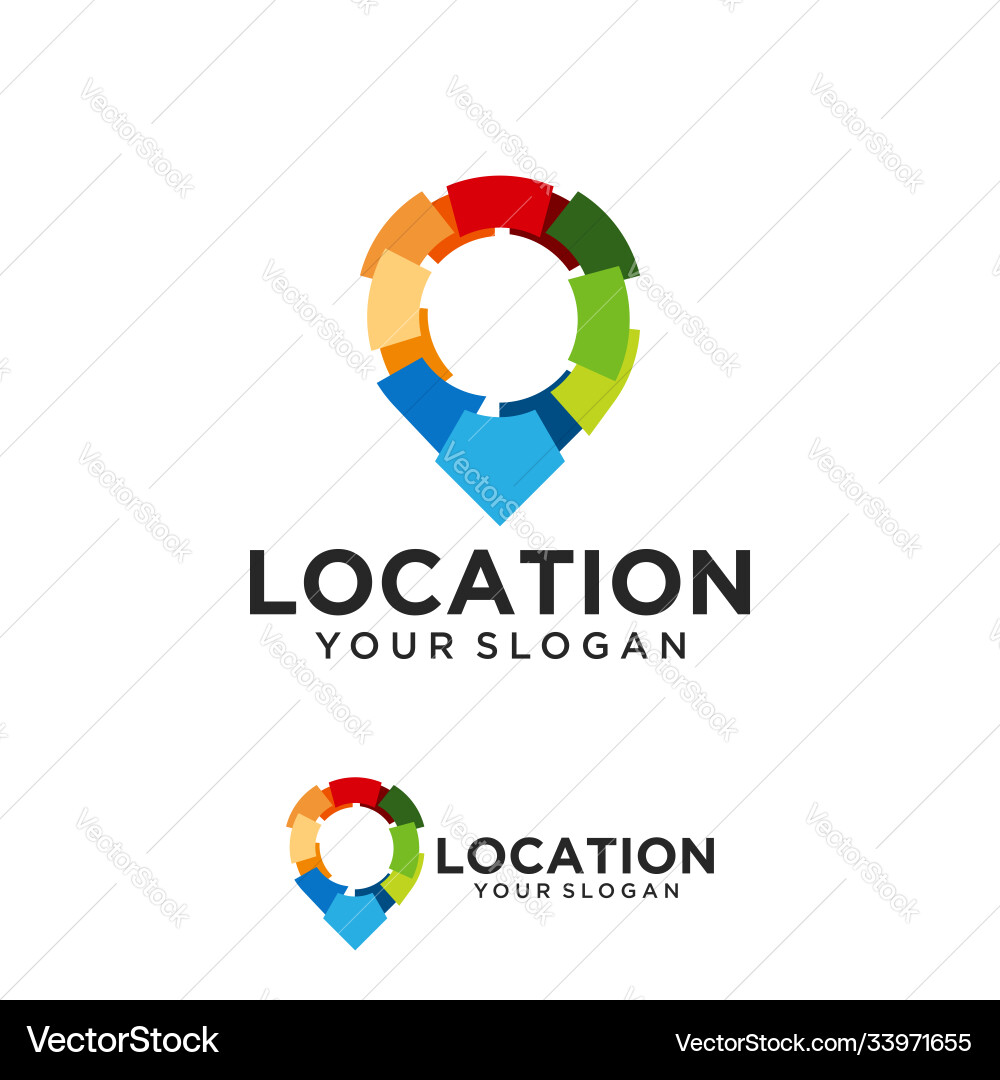 Colorful pin location symbol logo Royalty Free Vector Image