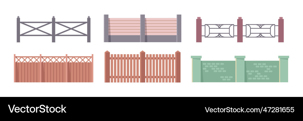 Garden fences wooden backyard construction Vector Image