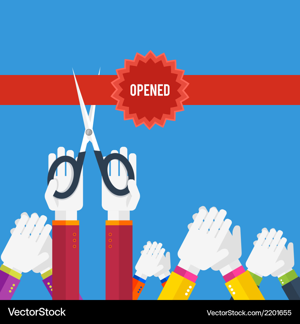 Grand Opening - Ribbon Cutting Royalty Free Vector Image