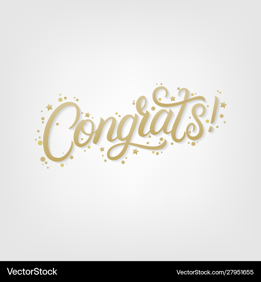 Gratulation Handschrifttext Lizenzfreies Vektorbild