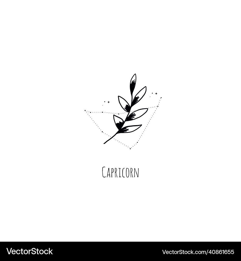 Hand drawing capricorn constellation symbol Vector Image