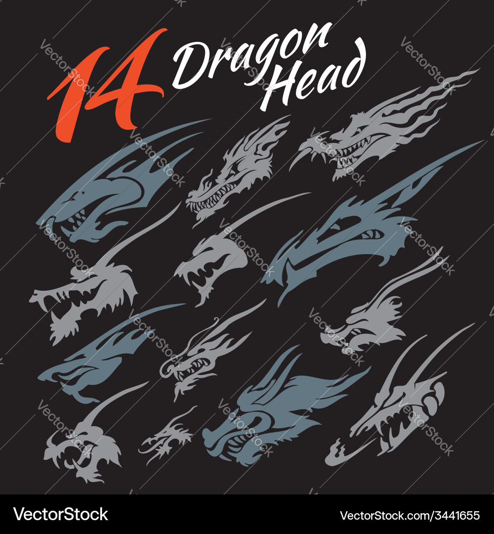 Heads of the dragon Royalty Free Vector Image - VectorStock